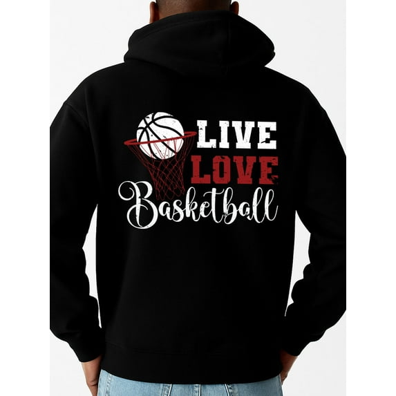 Basketball Love Hoodie sweatshirt y2k for men regular fit black New ...