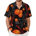 Basketball Men's Shirts Short-Sleeved with All-Over Prints Button-Up ...