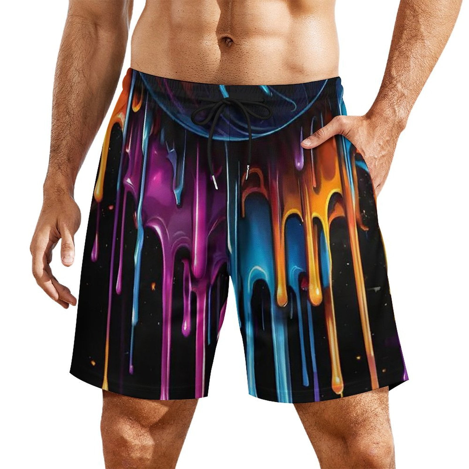 Basketball Men's Swim Trunks Beach Compression Iiner Shorts Quick Dry ...