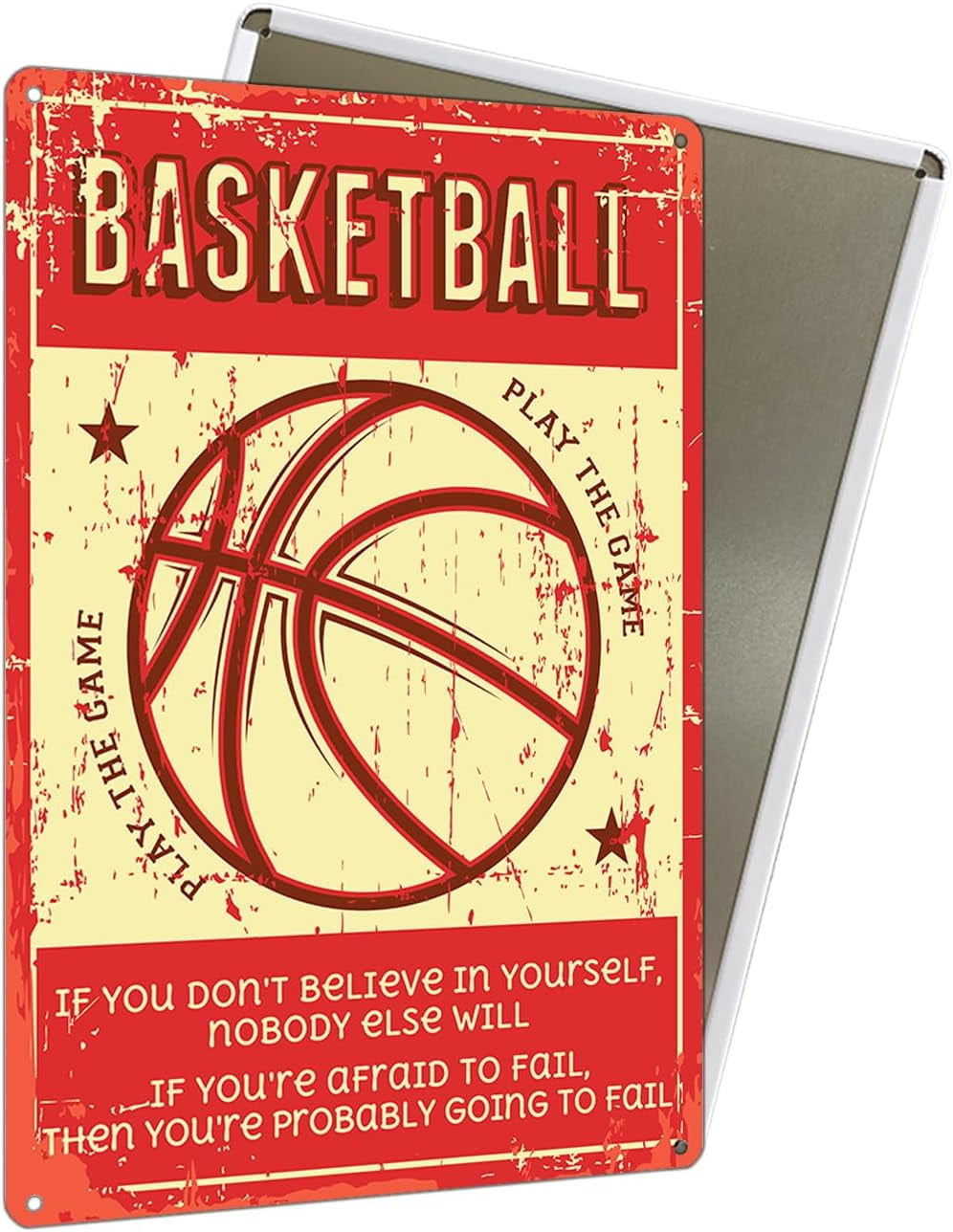 Basketball Metal Sign, Basketball Vintage Metal Tin Sports Sign Gifts ...