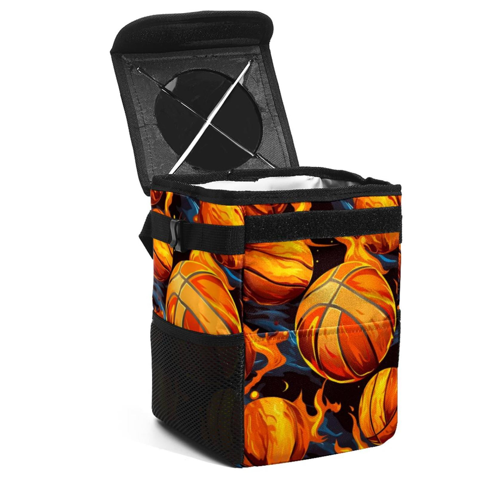 Basketball Mini Trash Can for Car - Foldable, with Lid, Leak-Proof ...