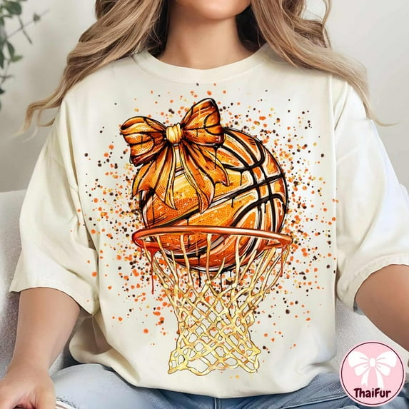 Basketball Mom Coquette Shirt, Game Day Bow Basketball, Basketball ...