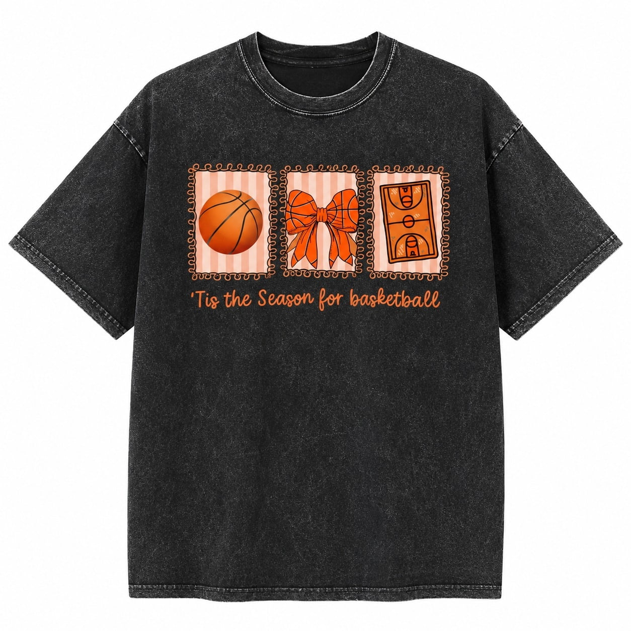 Basketball Mom Mineral Washed T-Shirt, Tis the Season for Basketball ...