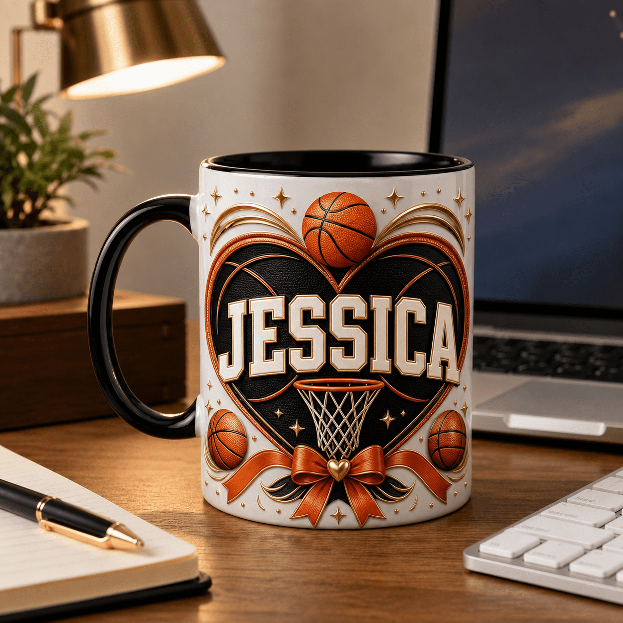 Basketball Mom Mug Personalized 2D Printed 3D Effect Basketball Gift ...