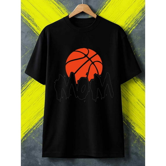 Basketball Mom Tee men's Exercise 180G 100% Cotton black Dumbbell gym ...