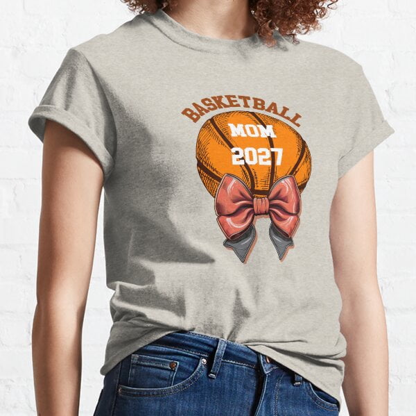 Basketball Mom With Orange Coquette Bow 2027 Classic T-shirt - Walmart.com