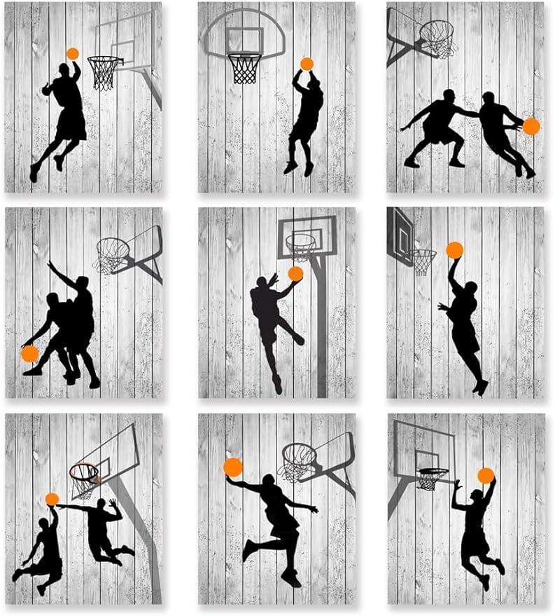 Basketball Motion Wall Art Prints Set of 9 Unframed Basketball Posters ...