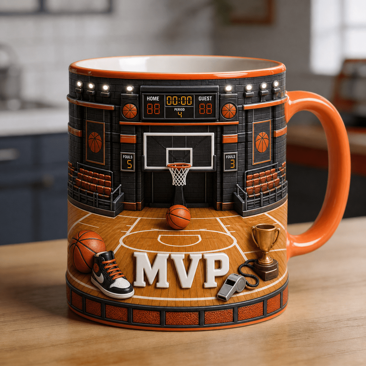 Basketball Mug 3D Effect Court Hoop MVP Gift for Players and Fans ...