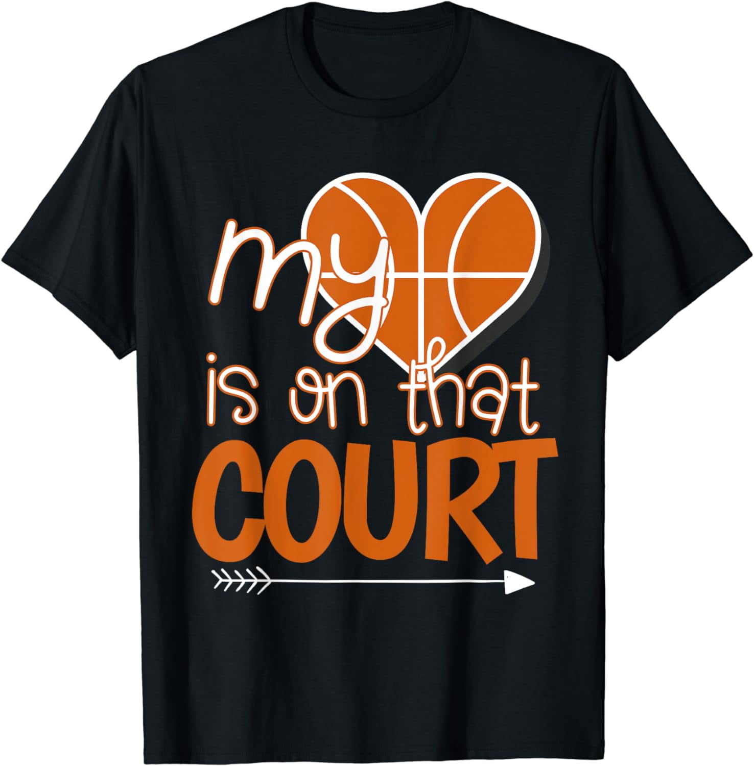 Basketball - My Heart Is On That Court Funny Sports T-Shirt - Walmart.com