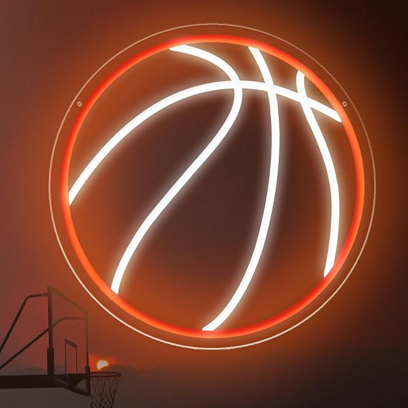 Basketball Neon Sign, 12.6"×12.6" Basketball Led Neon Light for Wall ...