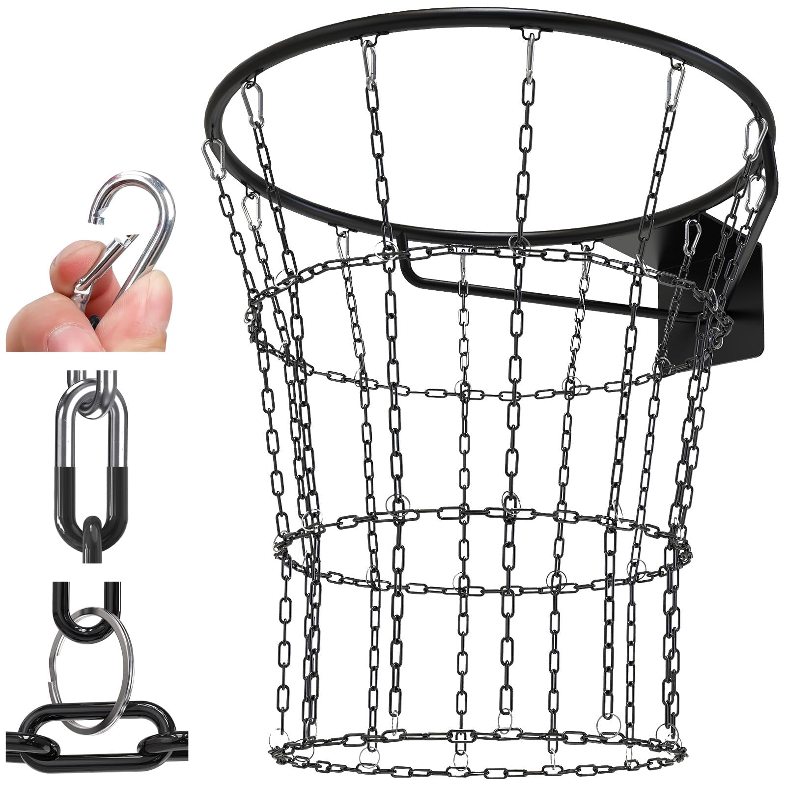 Basketball Net Black B Heavy Duty Rustproof Steel 12-loop Replacement ...