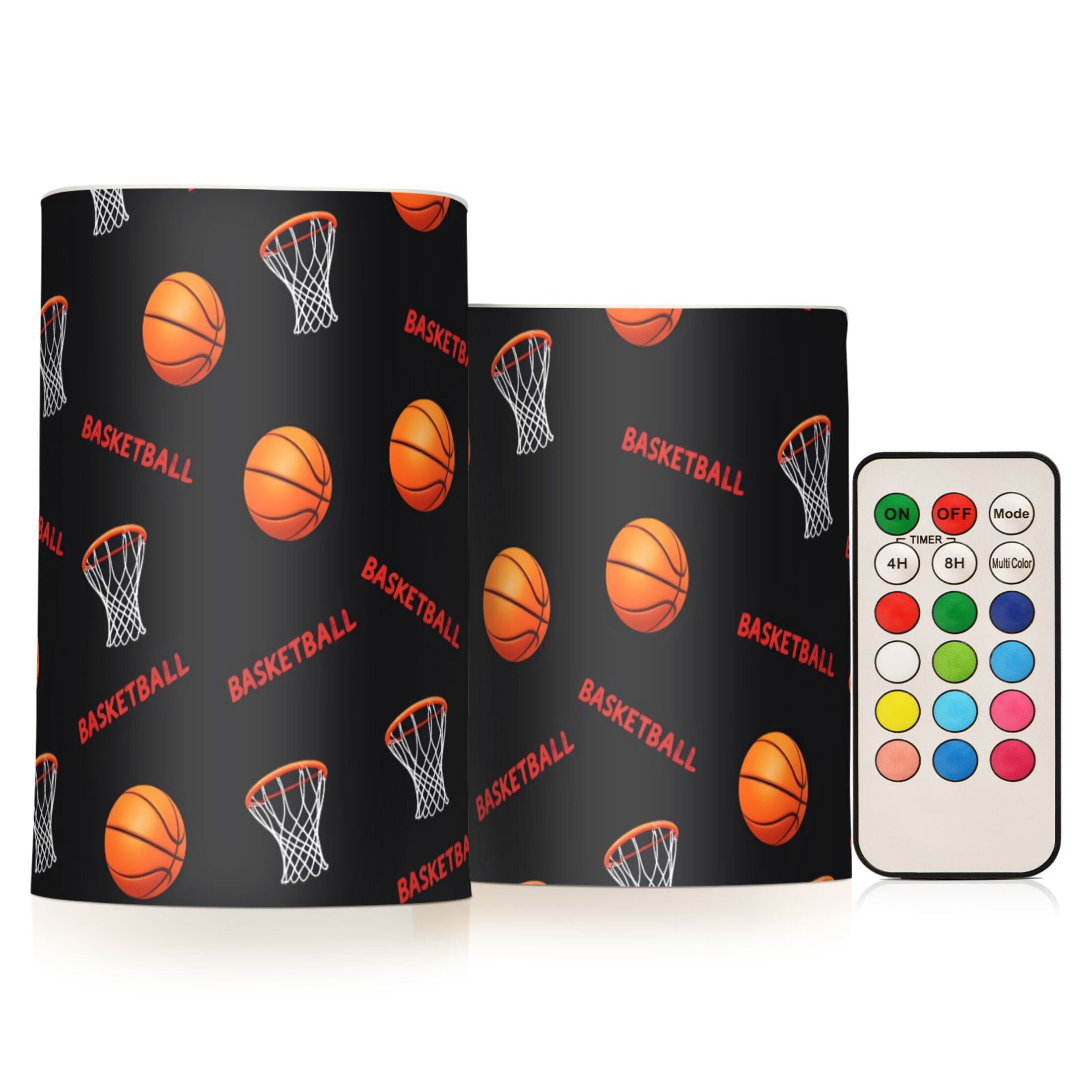 Basketball Net Pattern Flameless LED Candle Set with Remote, Battery ...