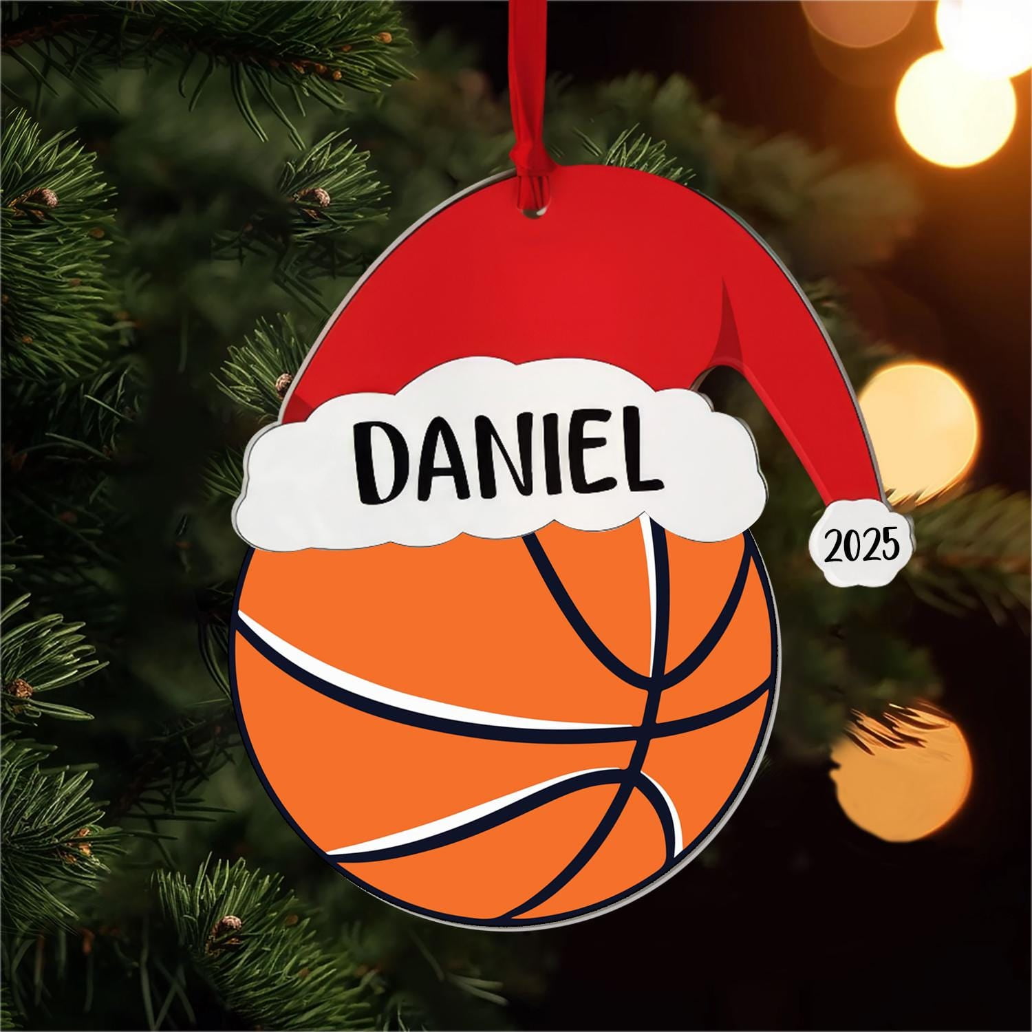 Basketball Ornament 2025, Personalized Name & Number Custom Sports Gift ...
