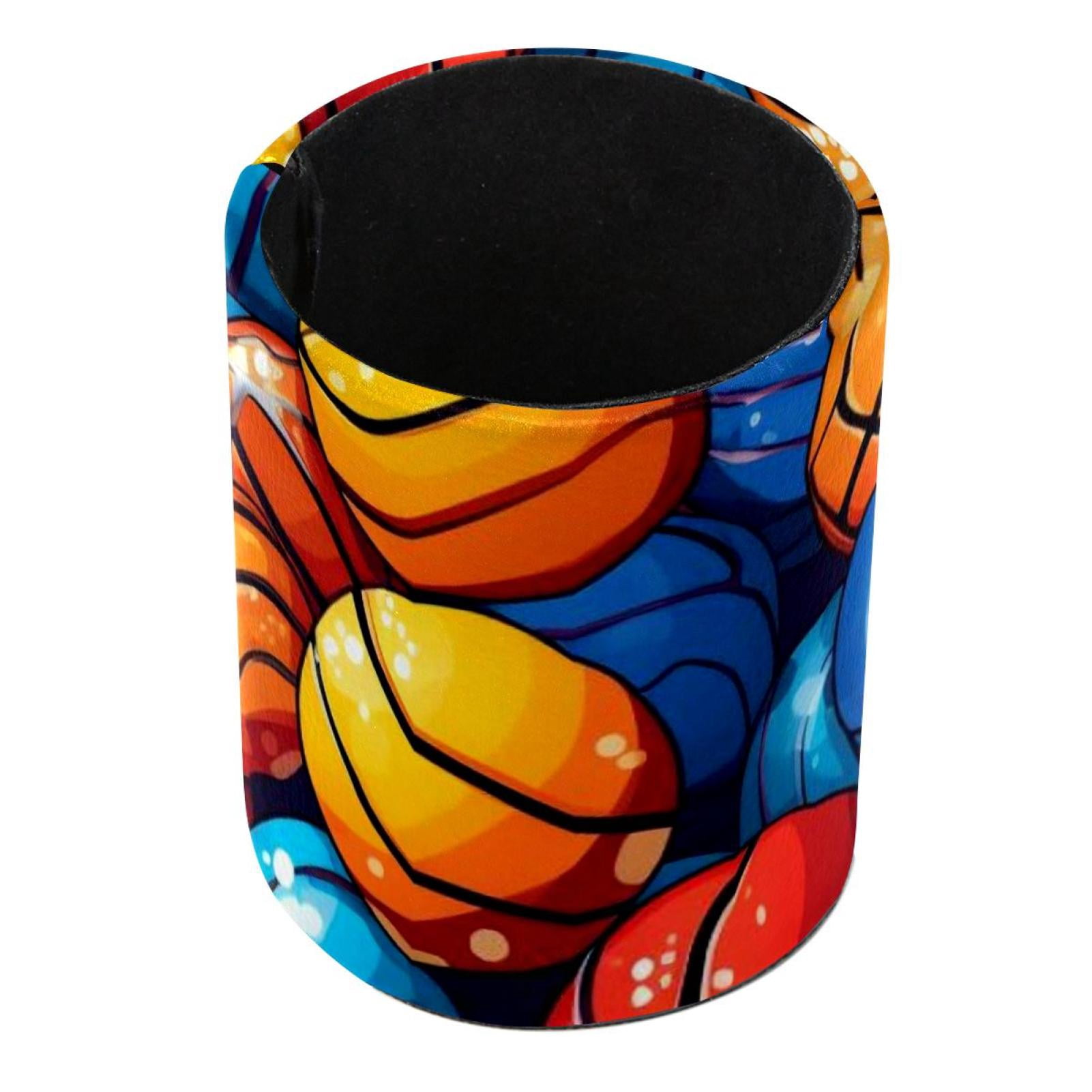 Basketball PVC Leather Cylinder Pen Holder Pencil Organizer, 3.9x3.1 ...