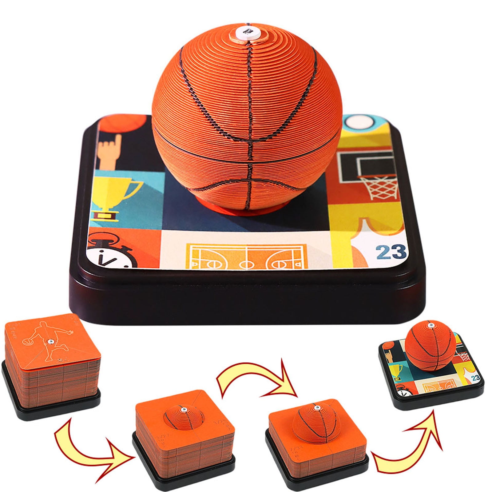 Basketball Paper Sculpture Calendar Perpetual Desk Calendar with Daily ...