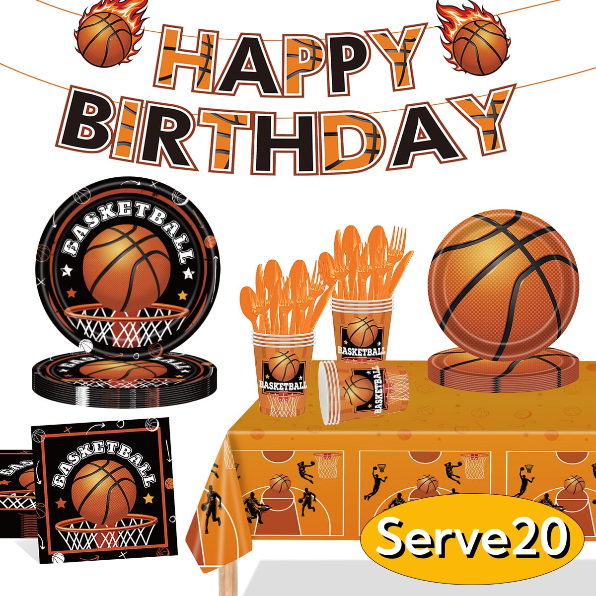 Basketball Party Supplies Basketball Plates Cups Napkins Basketball ...