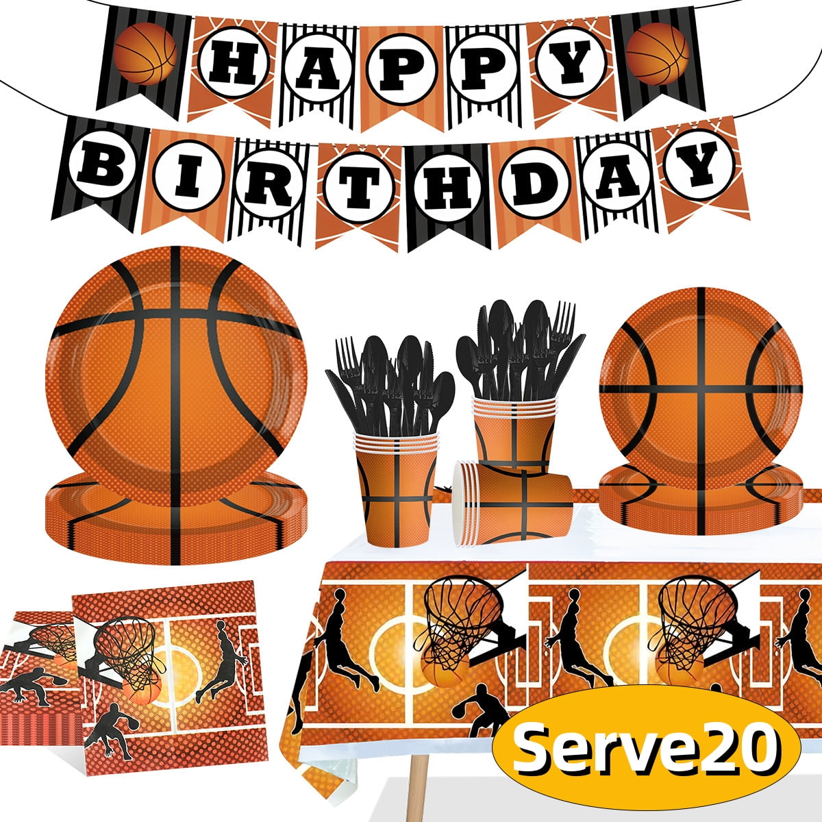 Basketball Party Supplies Basketball Plates Cups Napkins Basketball ...