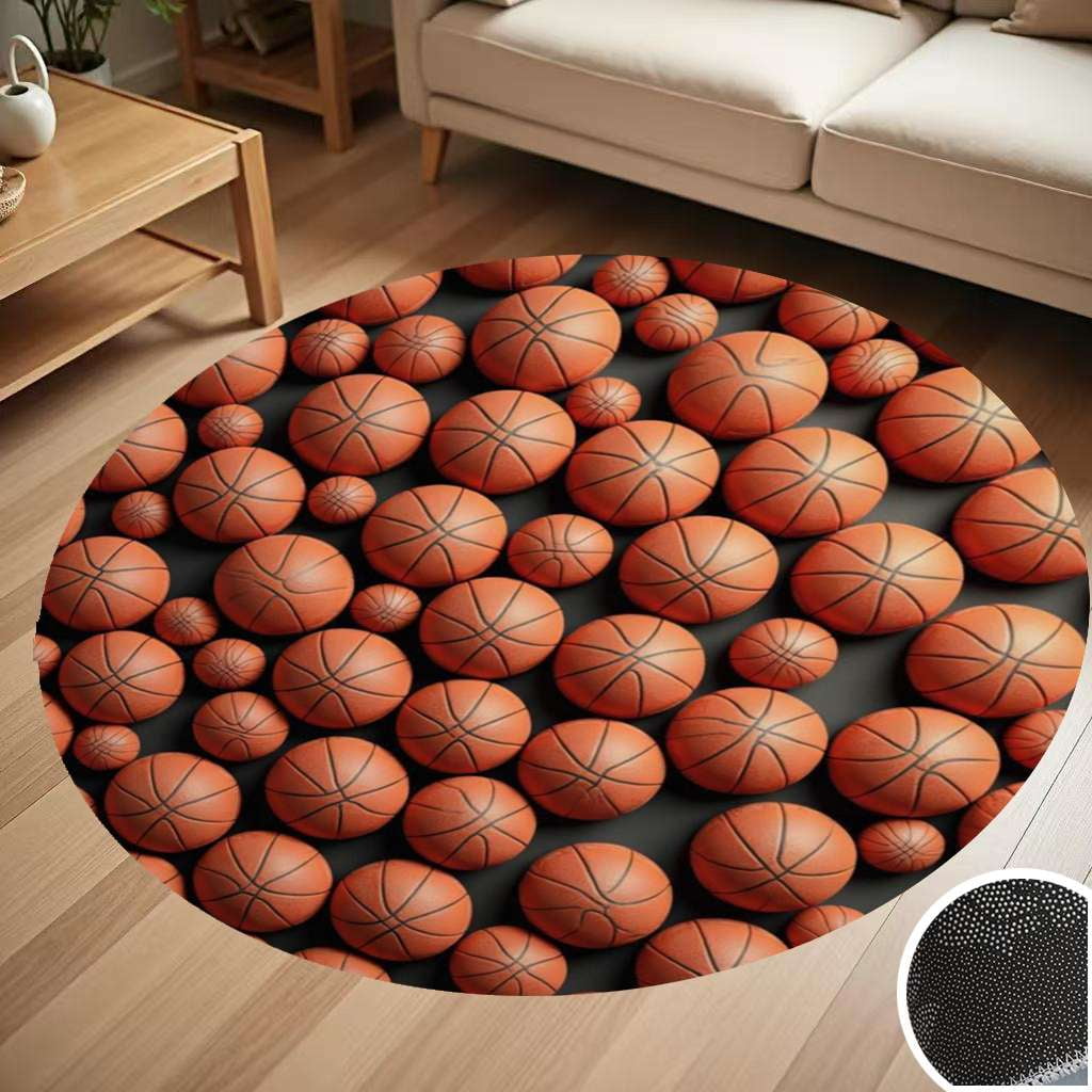 Basketball Pattern Background Round Carpet Living Room Bedroom Home ...