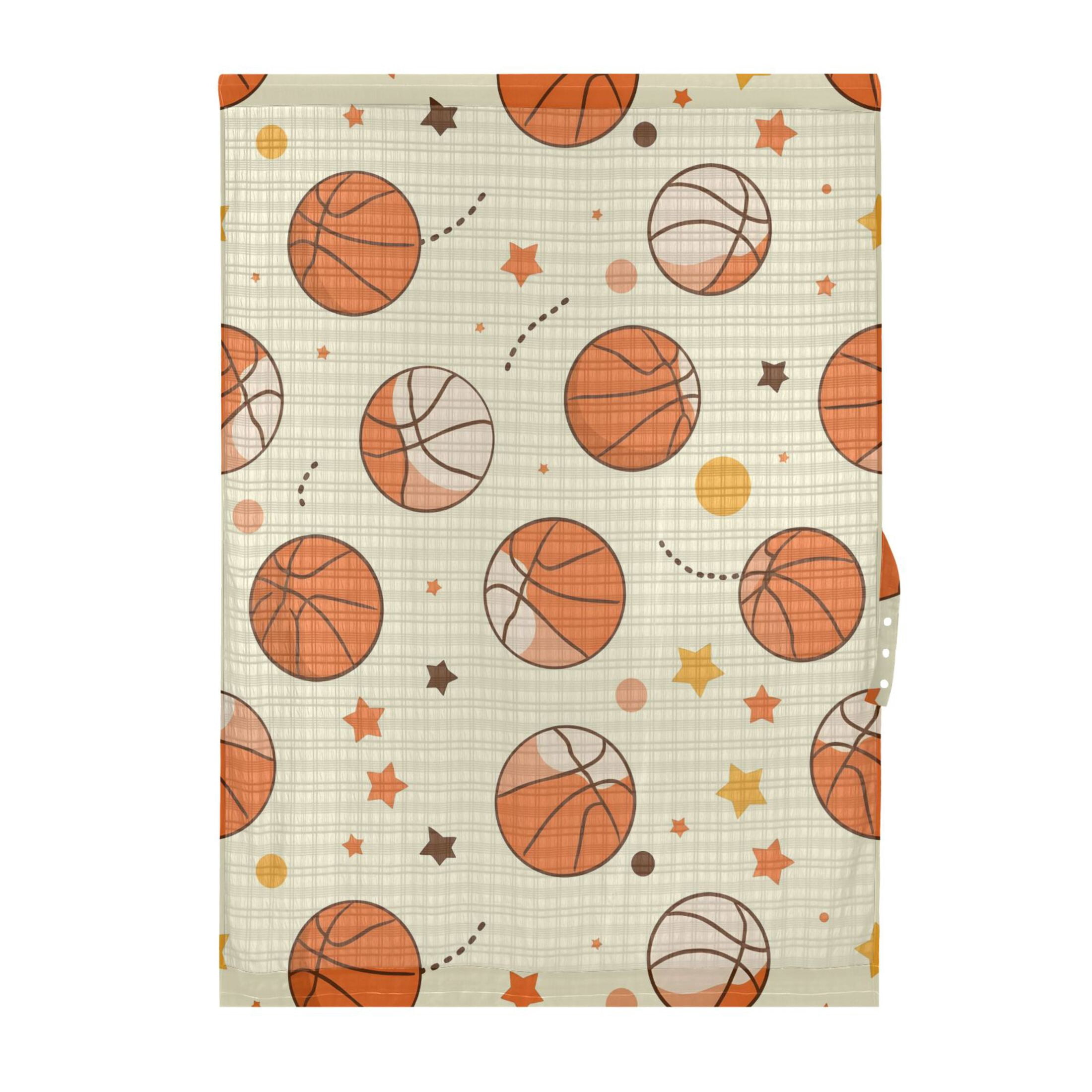 Basketball Pattern Door Curtain Sheer Privacy Light Filtering Window ...