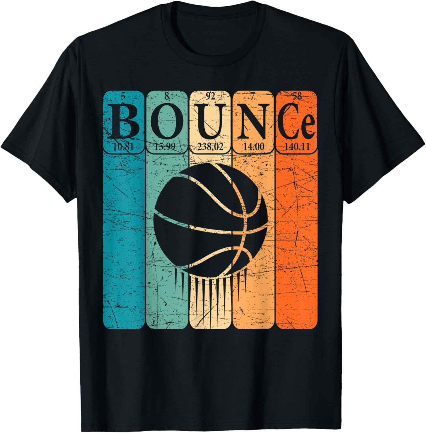 Basketball Periodic Table Elements Science Nerd Basketballer T-Shirt ...