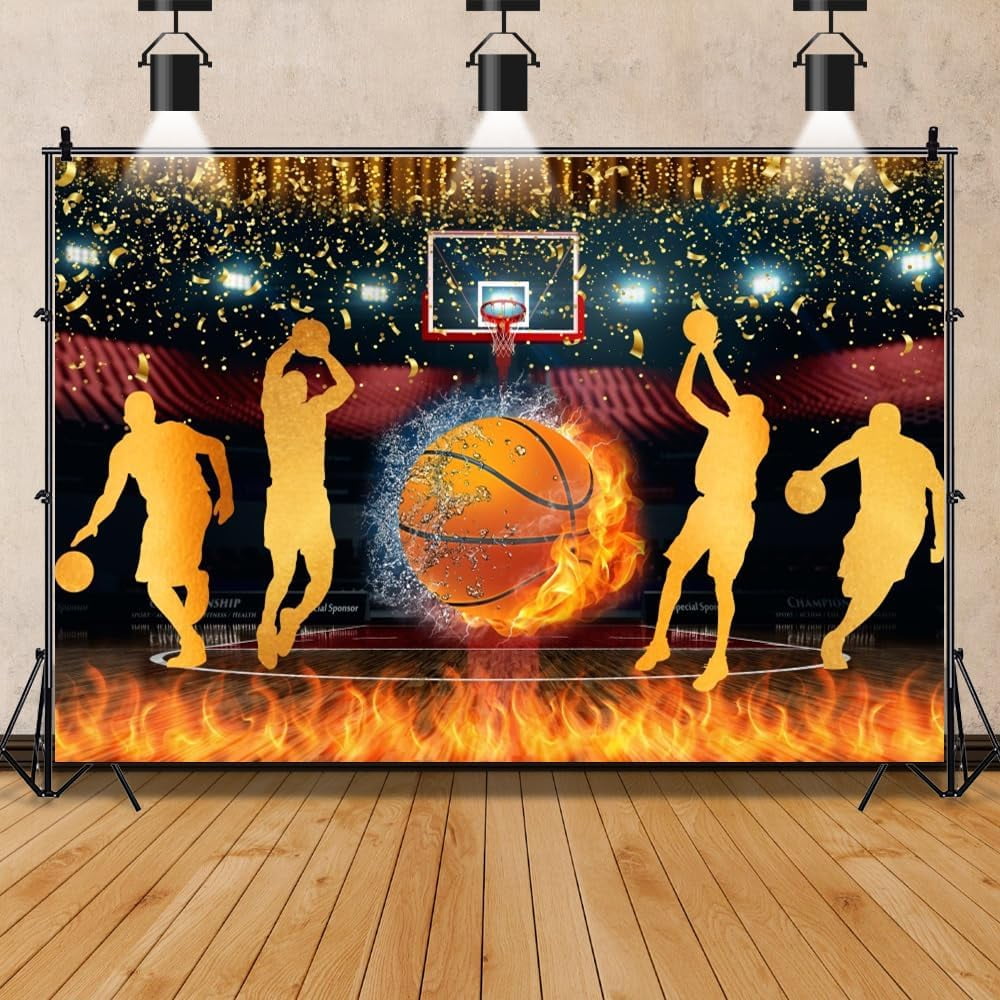 Basketball Photography Backdrop Sports Club Decoration Basketball Game ...