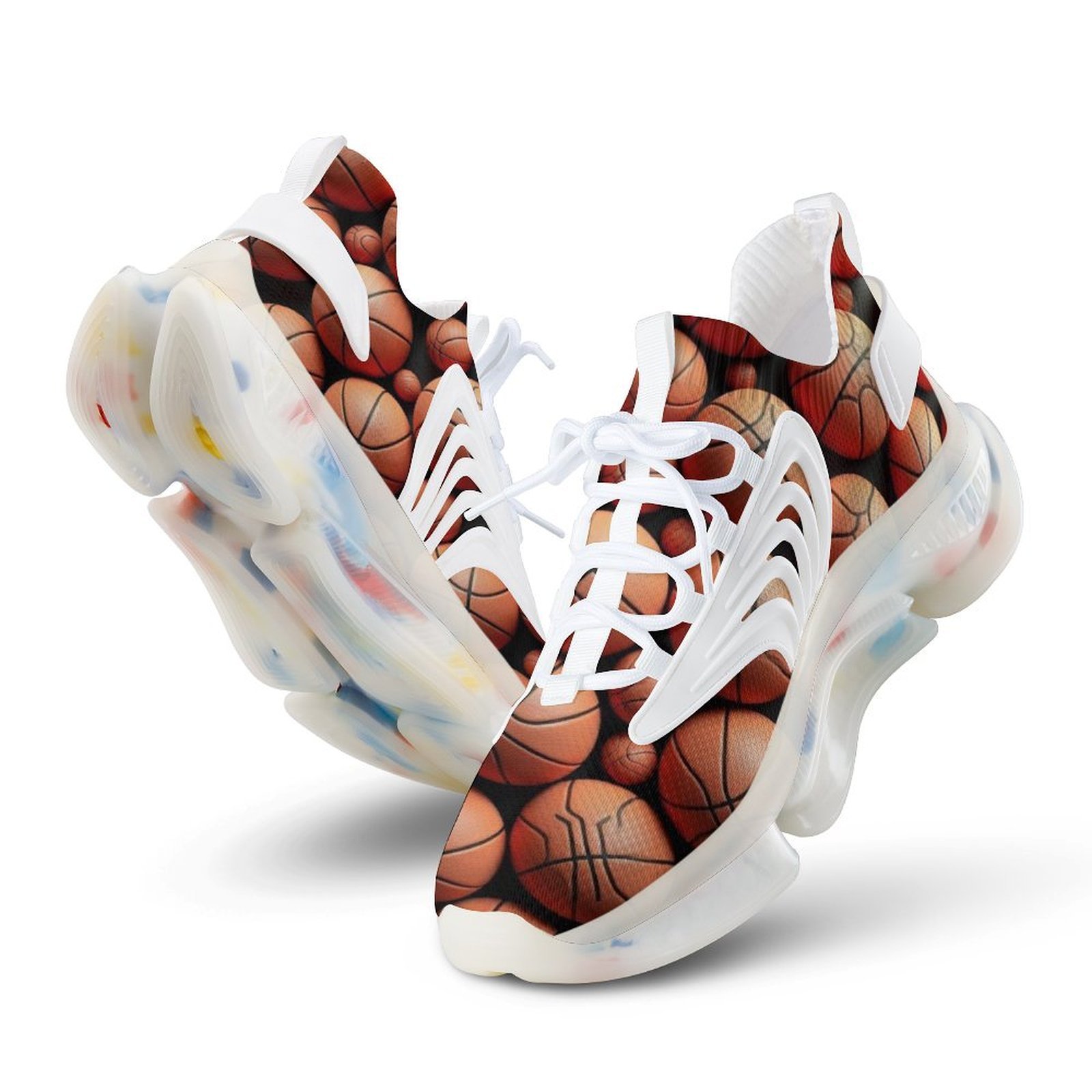 Basketball Pile Pattern Walking Shoes for Men Woman Lightweight Tennis ...