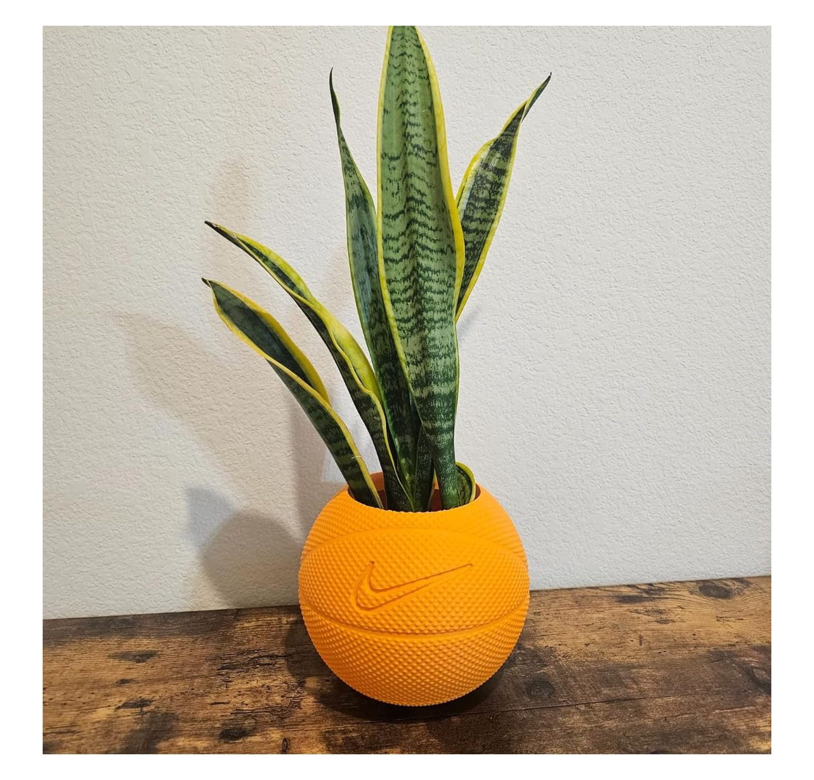 Basketball Planter Pot ORANGE 3D Printed - Plant Pot for Indoor Plants ...