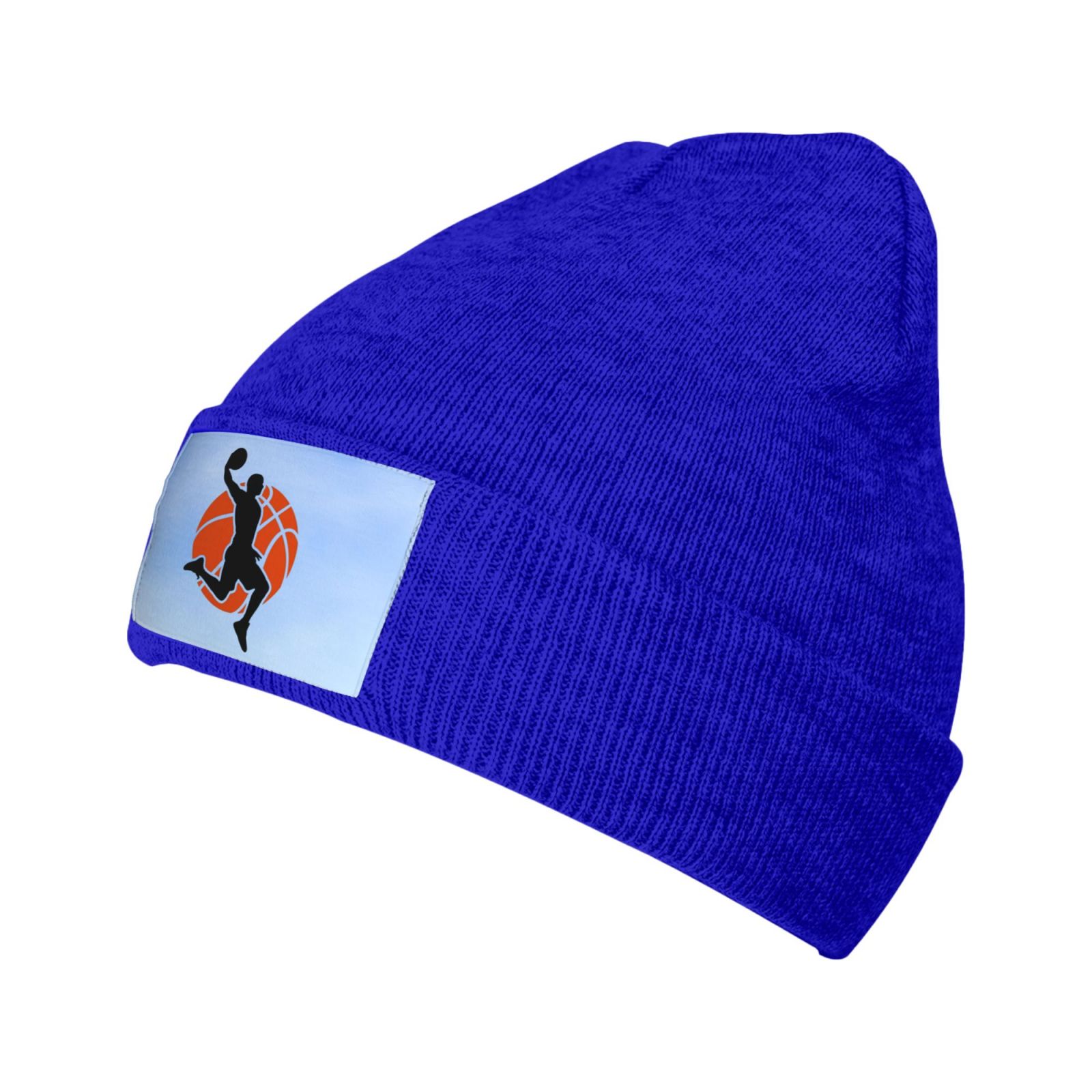 Basketball Player Against Ball Unisex Adult Knit Beanie For Men Women ...