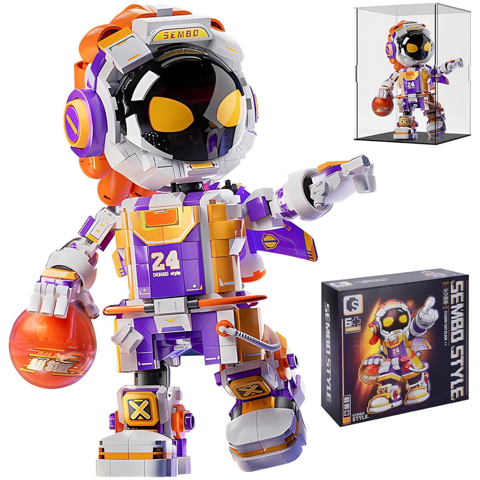 Basketball Player Building Blocks with Lights and Acrylic Display Box ...