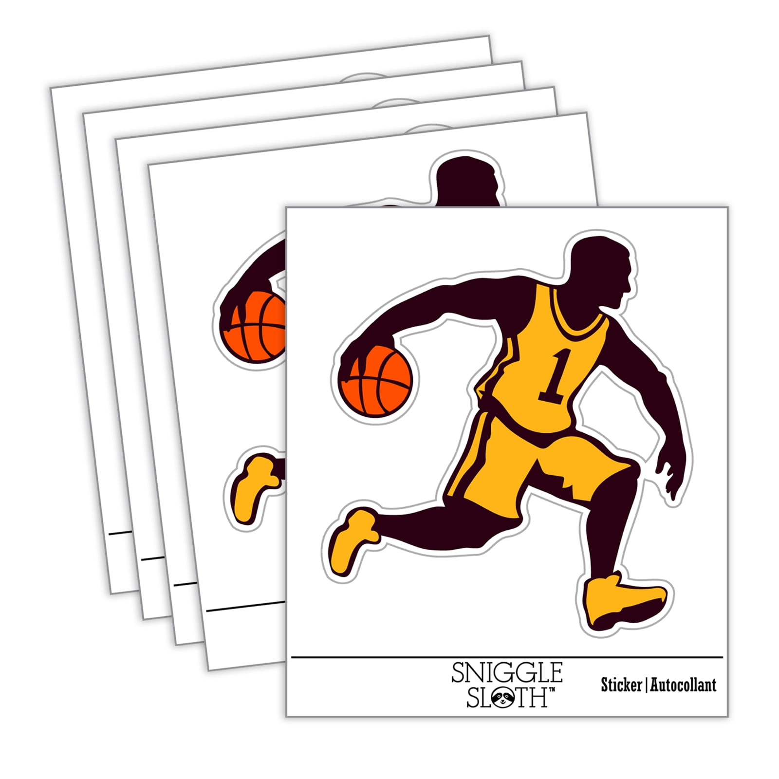 Basketball Player Dribbling Ball Running Car Window Bumper Water Bottle ...