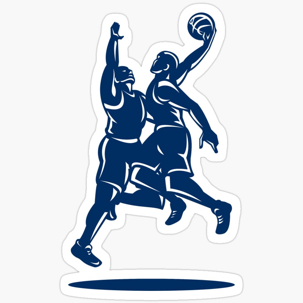 Basketball Player Dunk Block Retro Sticker Baseball Sticker, Football ...