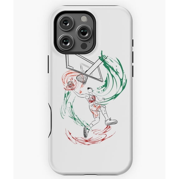 Basketball Player Dunking Art Dynamic Phone Case for iPhone 16 15 14 13 ...