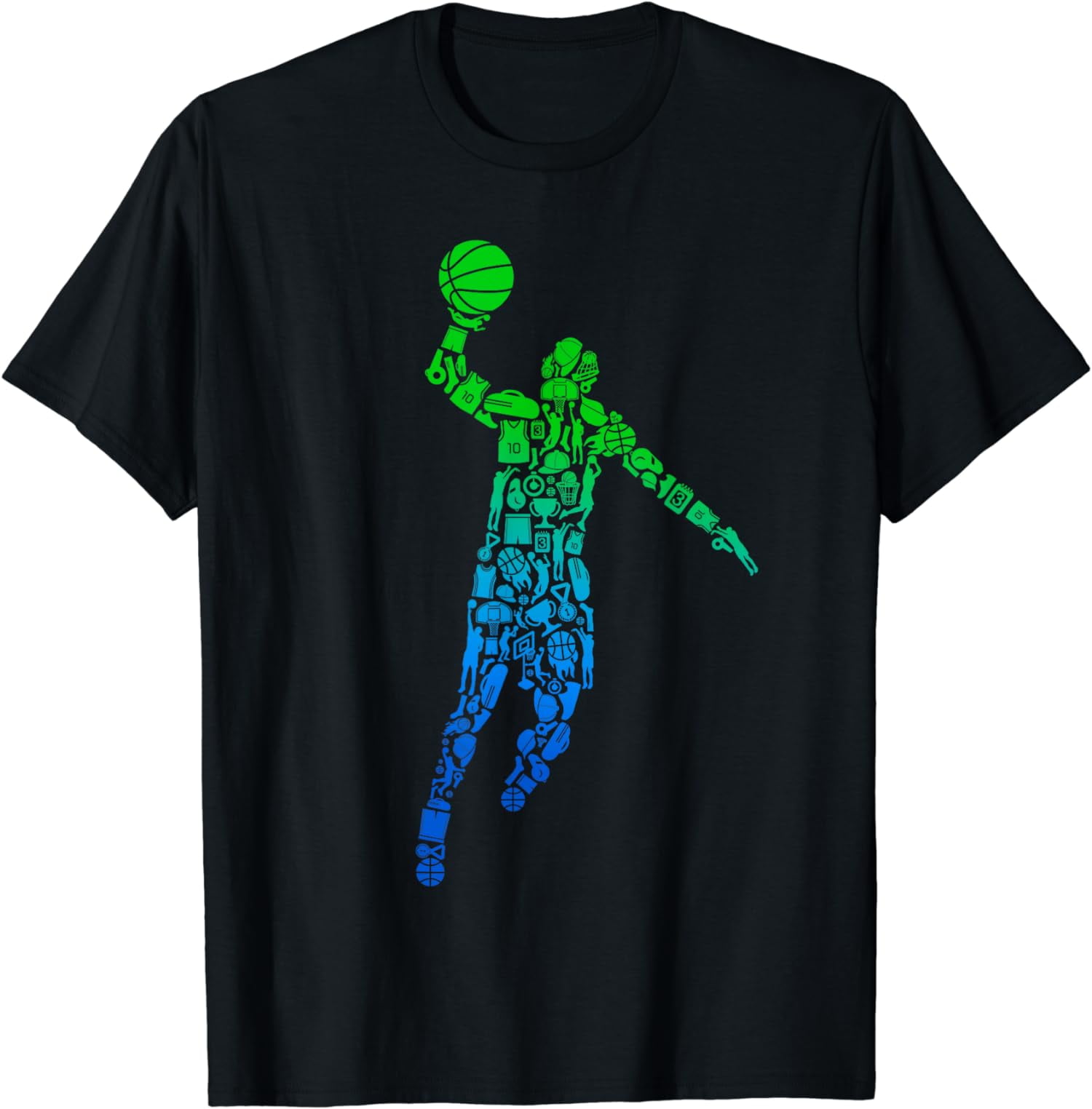 Basketball Player Dunking Symbols Kids Men Boys Basketball T-Shirt ...