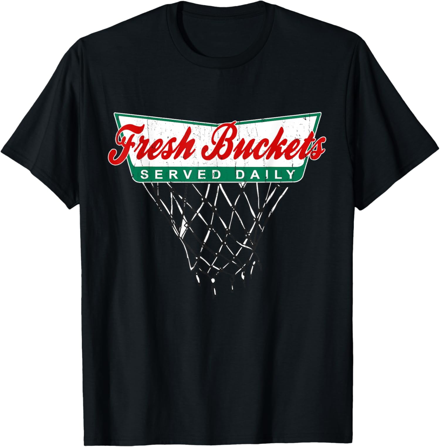 Basketball Player Fresh Buckets Served Daily bball T-Shirt,Black Color ...