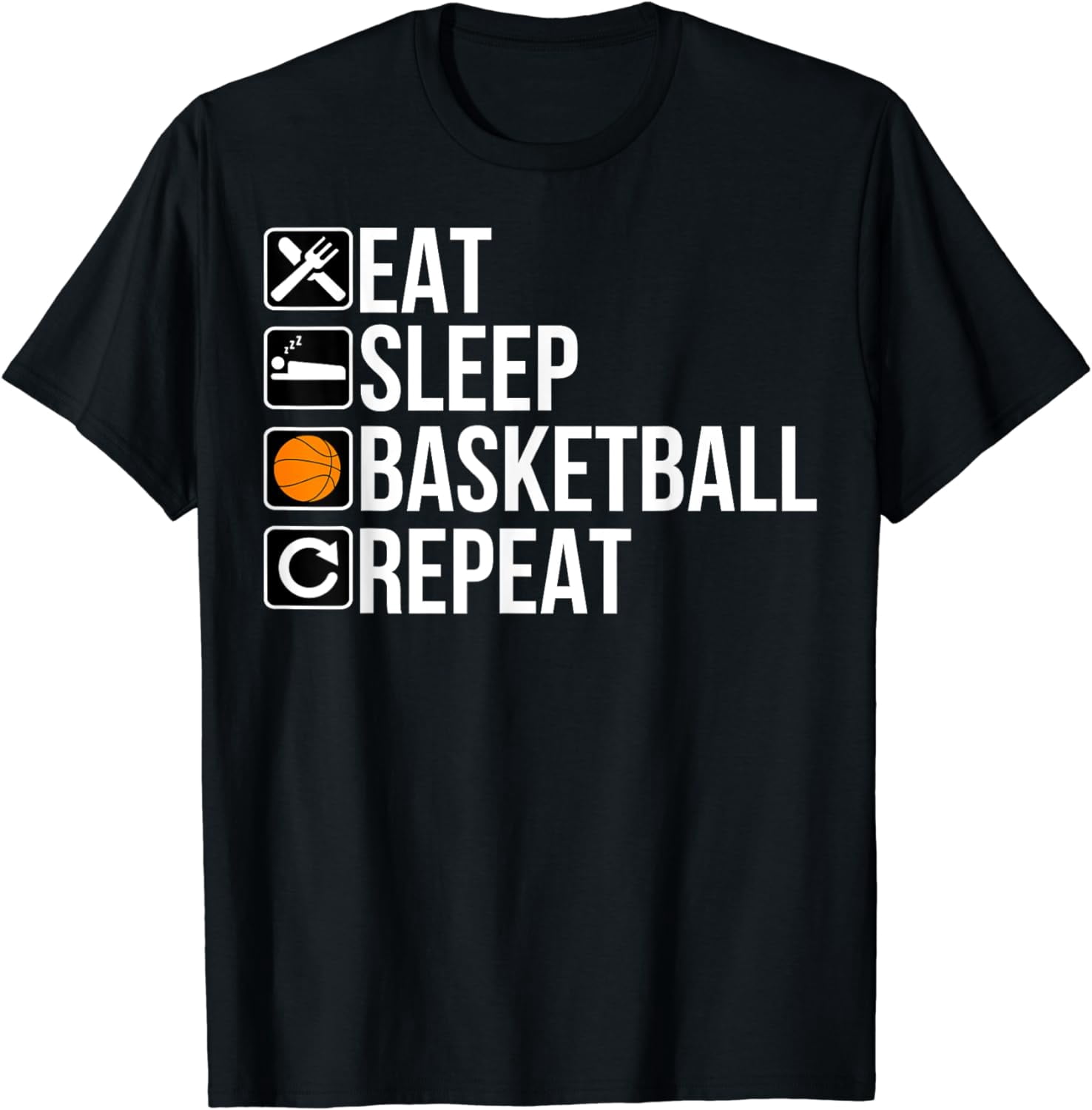 Basketball Player Funny - Eat Sleep Basketball Repeat T-Shirt - Walmart.com