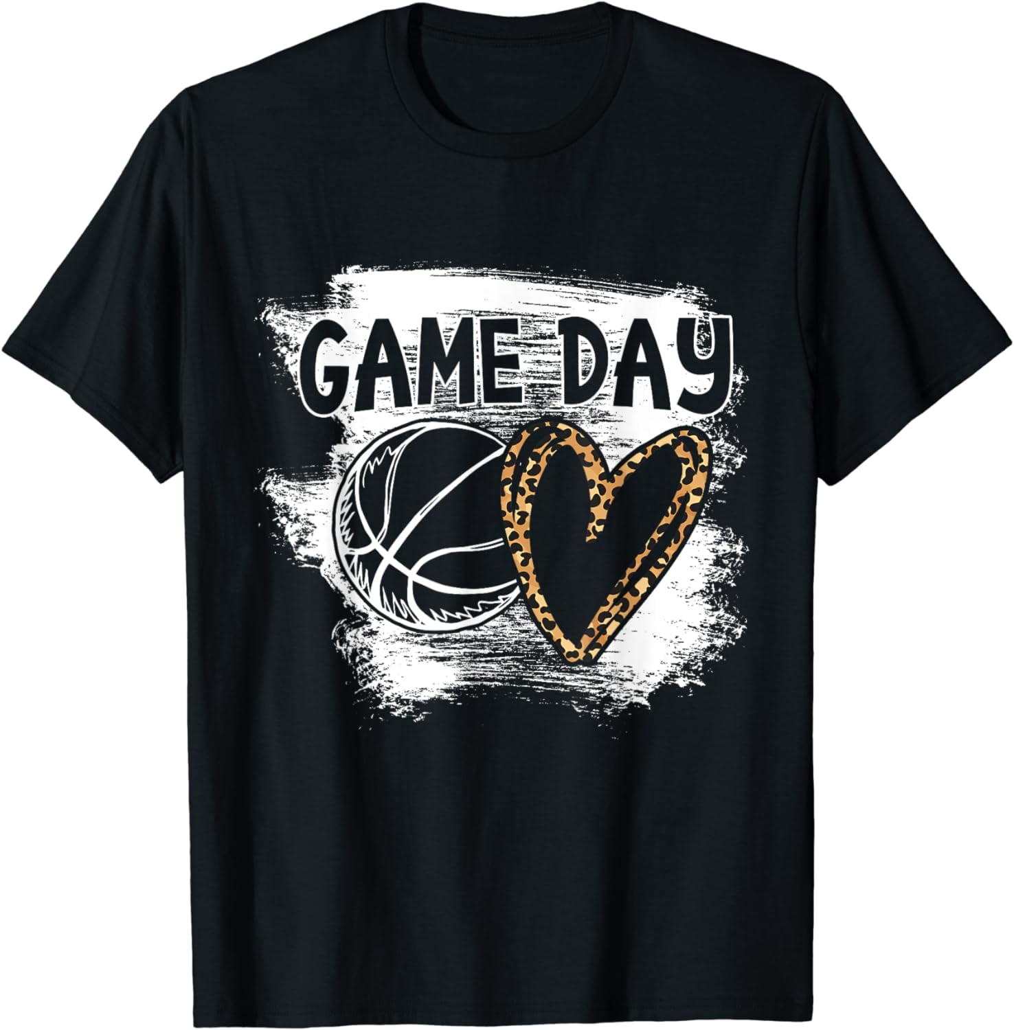Basketball Player Game Day Leopard Cheetah Basketball Fan T-Shirt ...