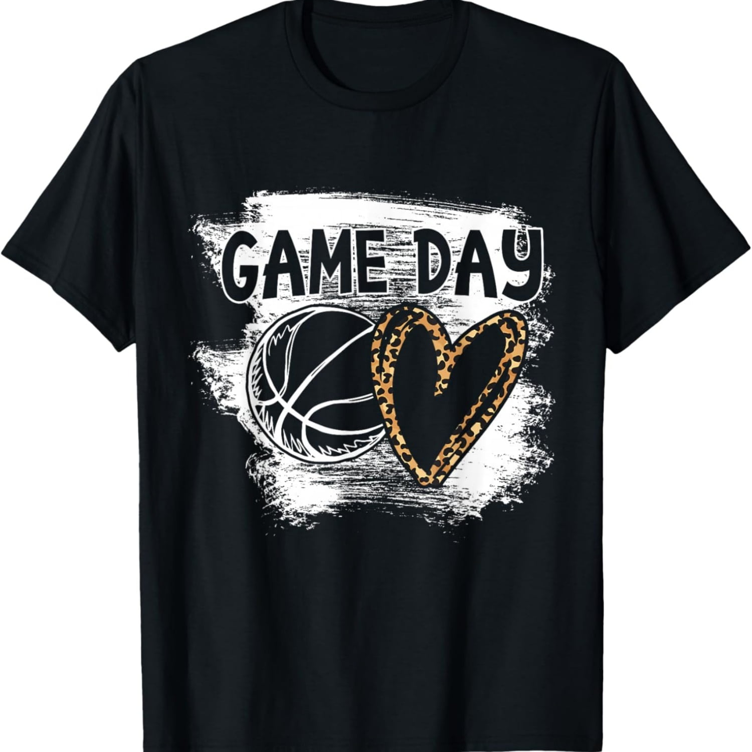 Basketball Player Game Day Leopard Cheetah Basketball Fan T-shtir ...