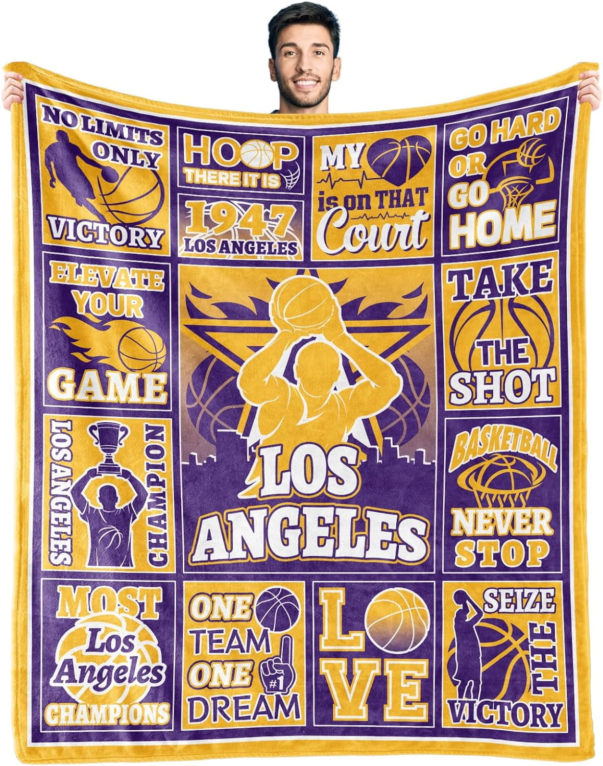 Basketball Player Gifts Blanket, Los Angeles Basketball Team Gifts for ...