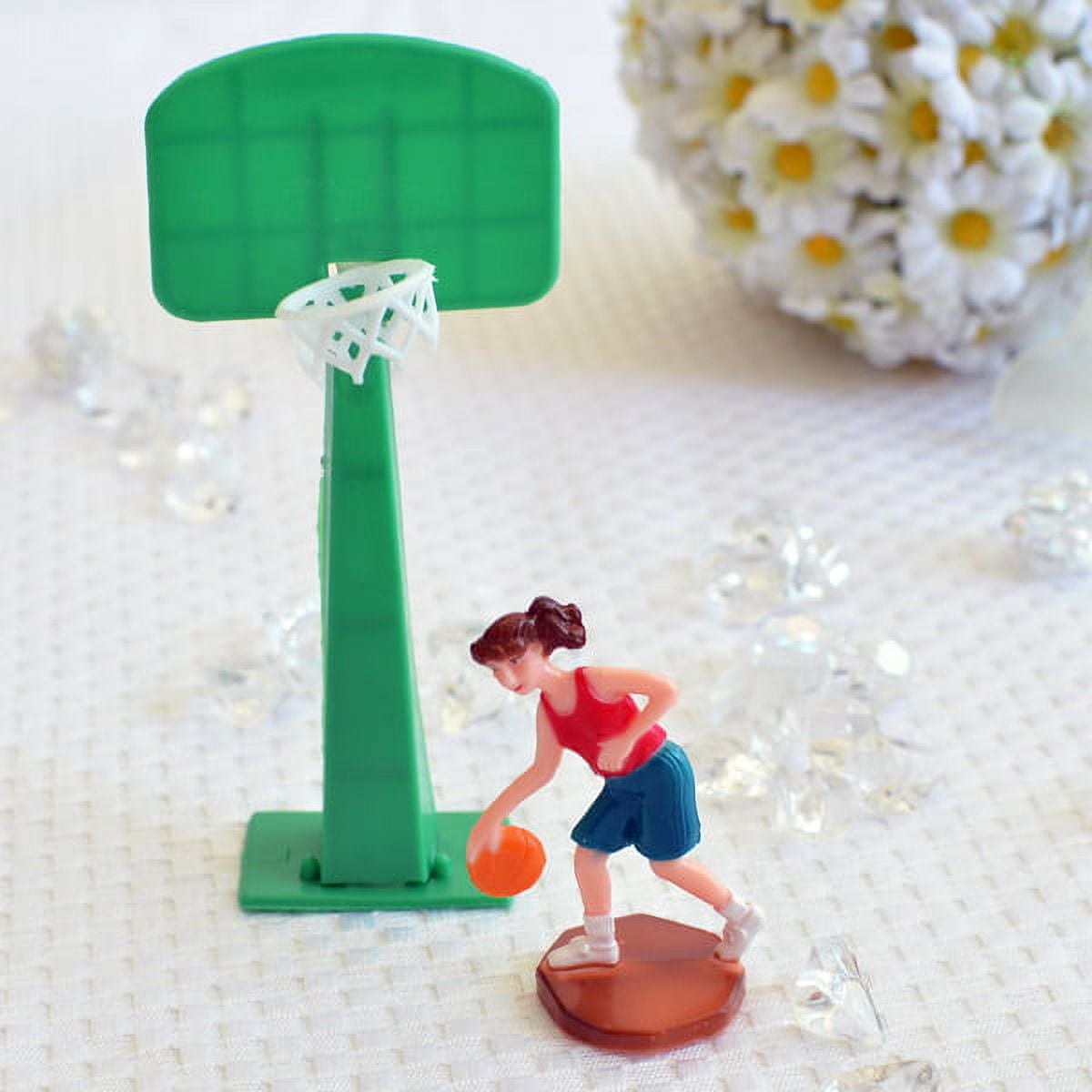 Basketball Player Girl Woman and Hoop Cake Topper Sports Team Party ...