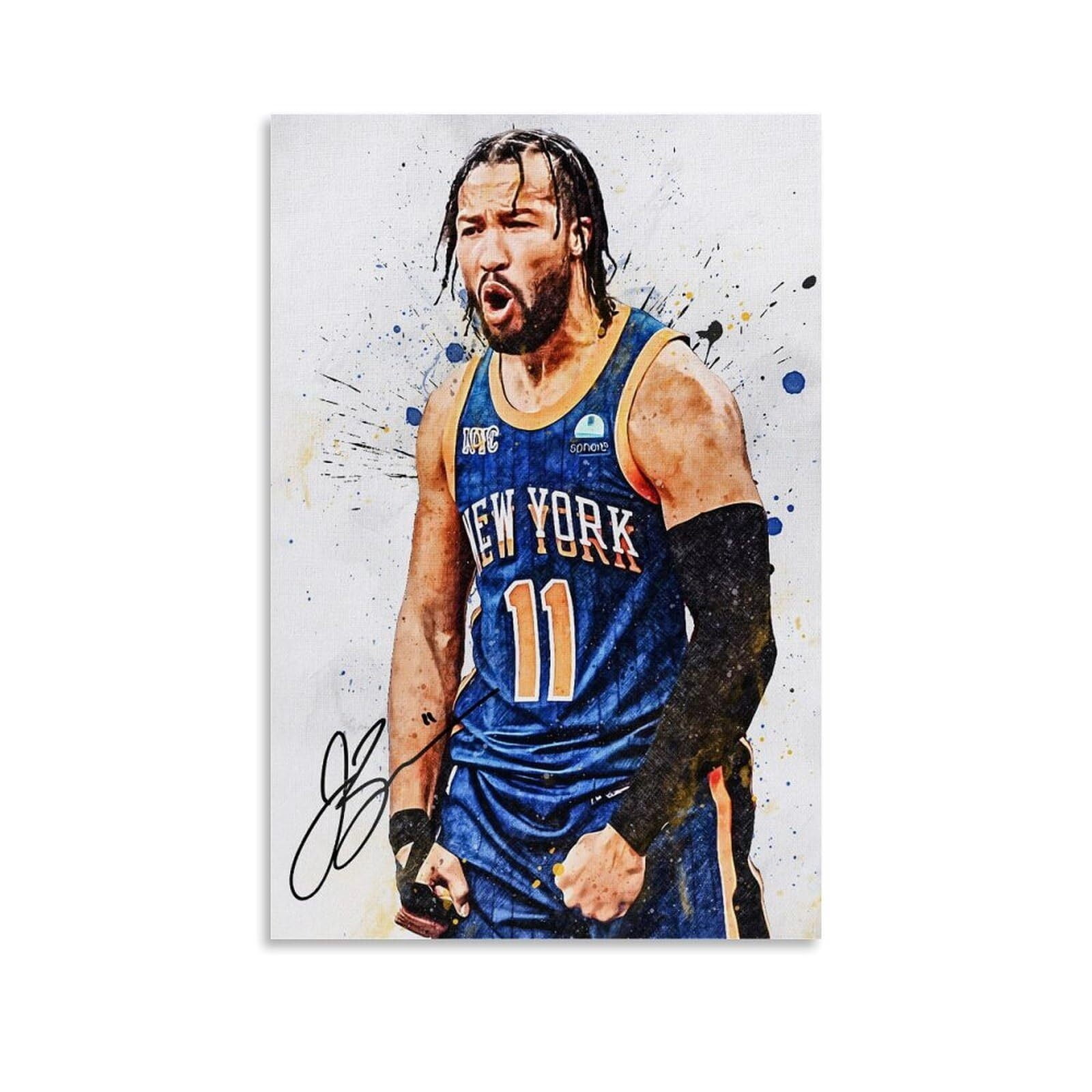 Basketball Player Jalen Brunson Classic Splash Ink Poster For Boys ...