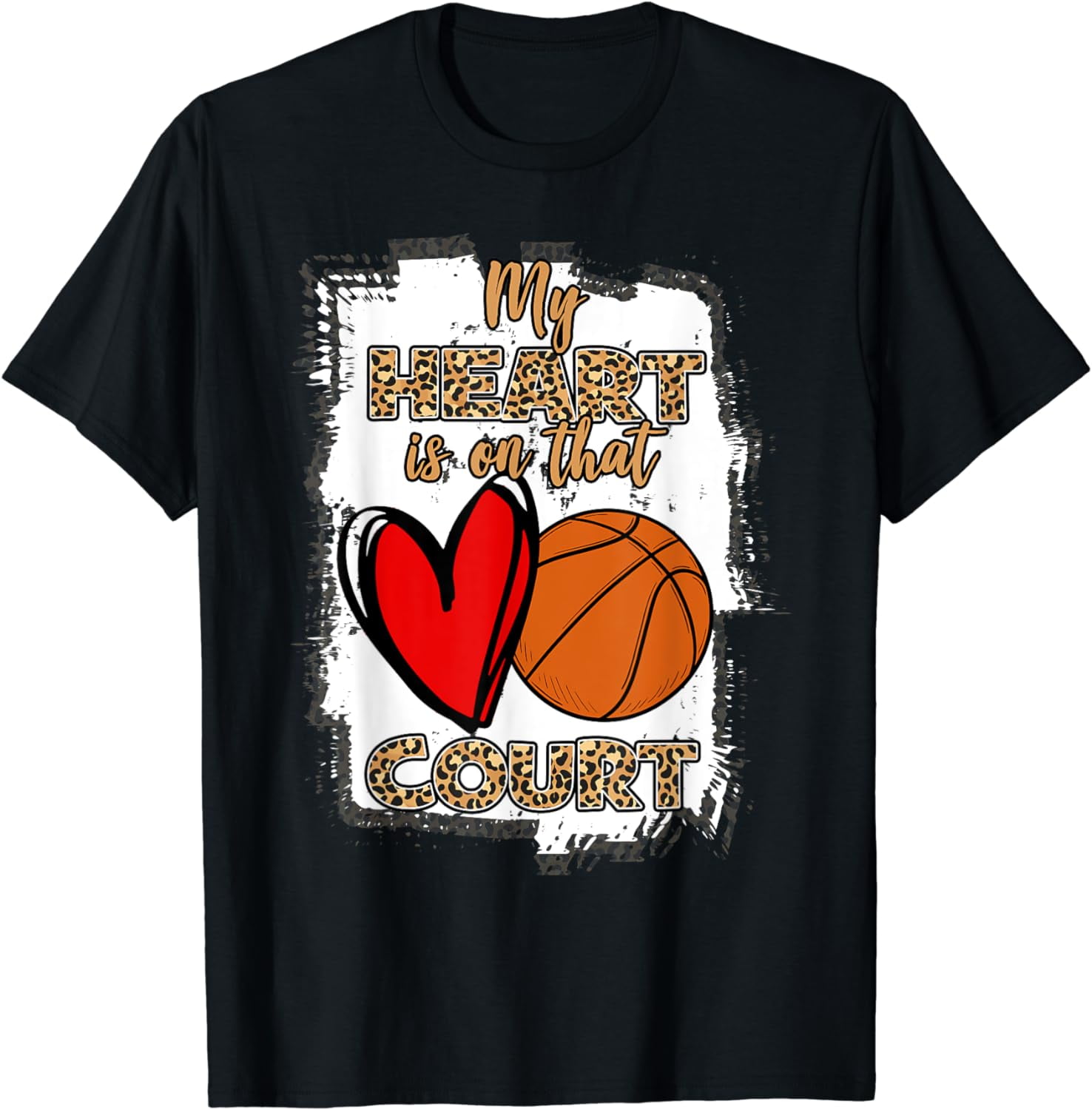 Basketball Player Mom Leopard Cheetah Basketball Fan T-Shirt - Walmart.com