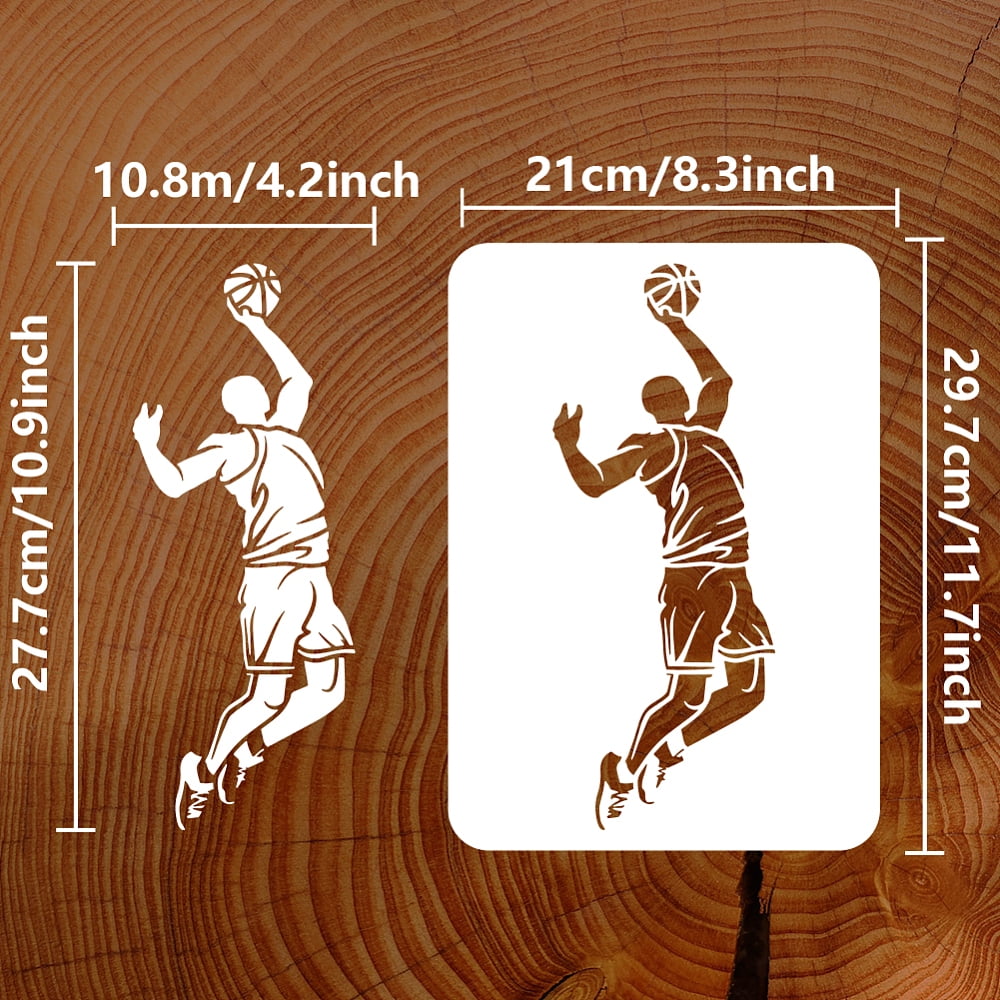 Basketball Player Painting Stencil 8.3x11.7inch Basketball Stencil Ball ...