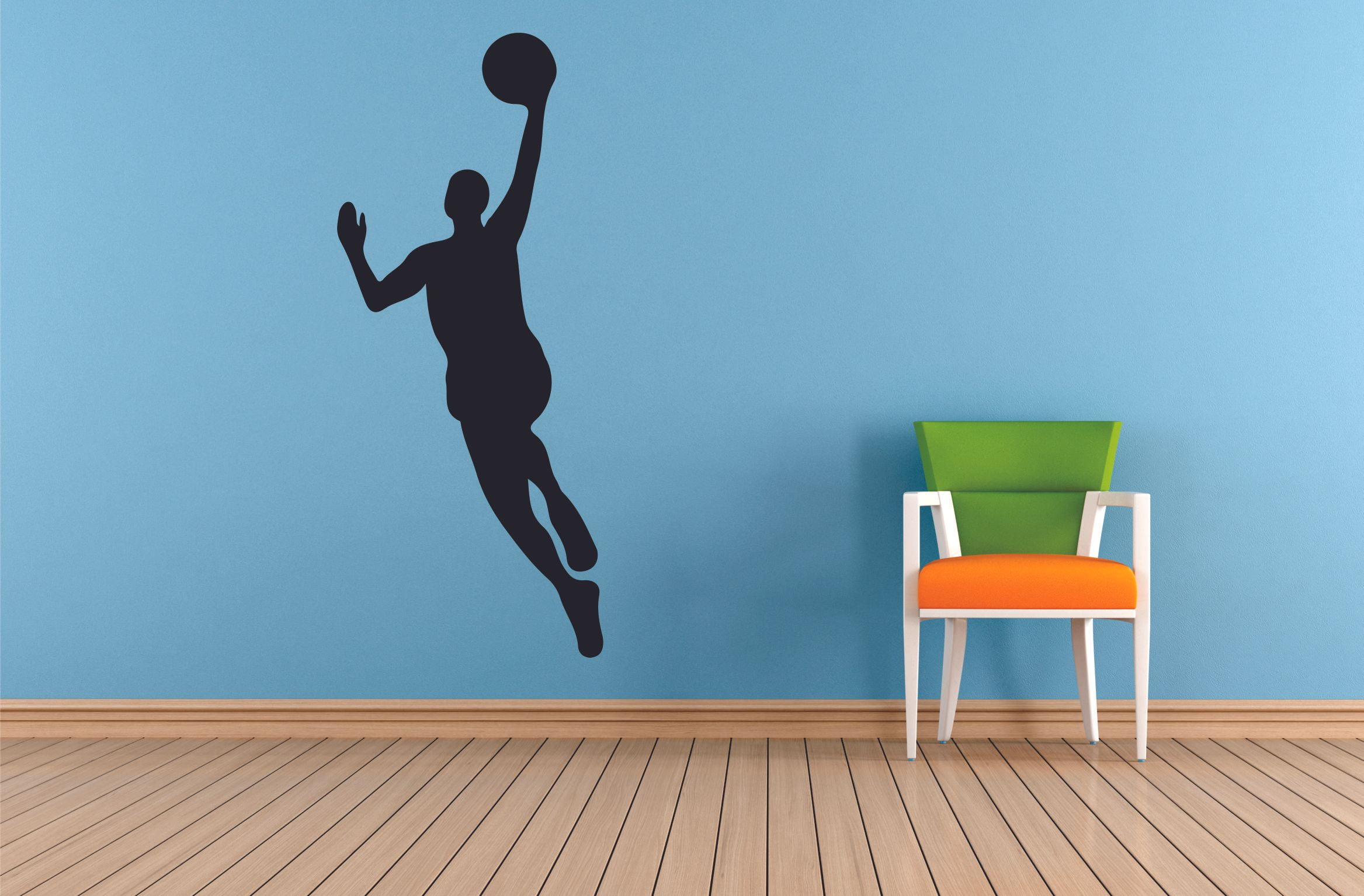 Basketball Player Silhouette Sports Athlete Wall Sticker for Girls/Boys ...