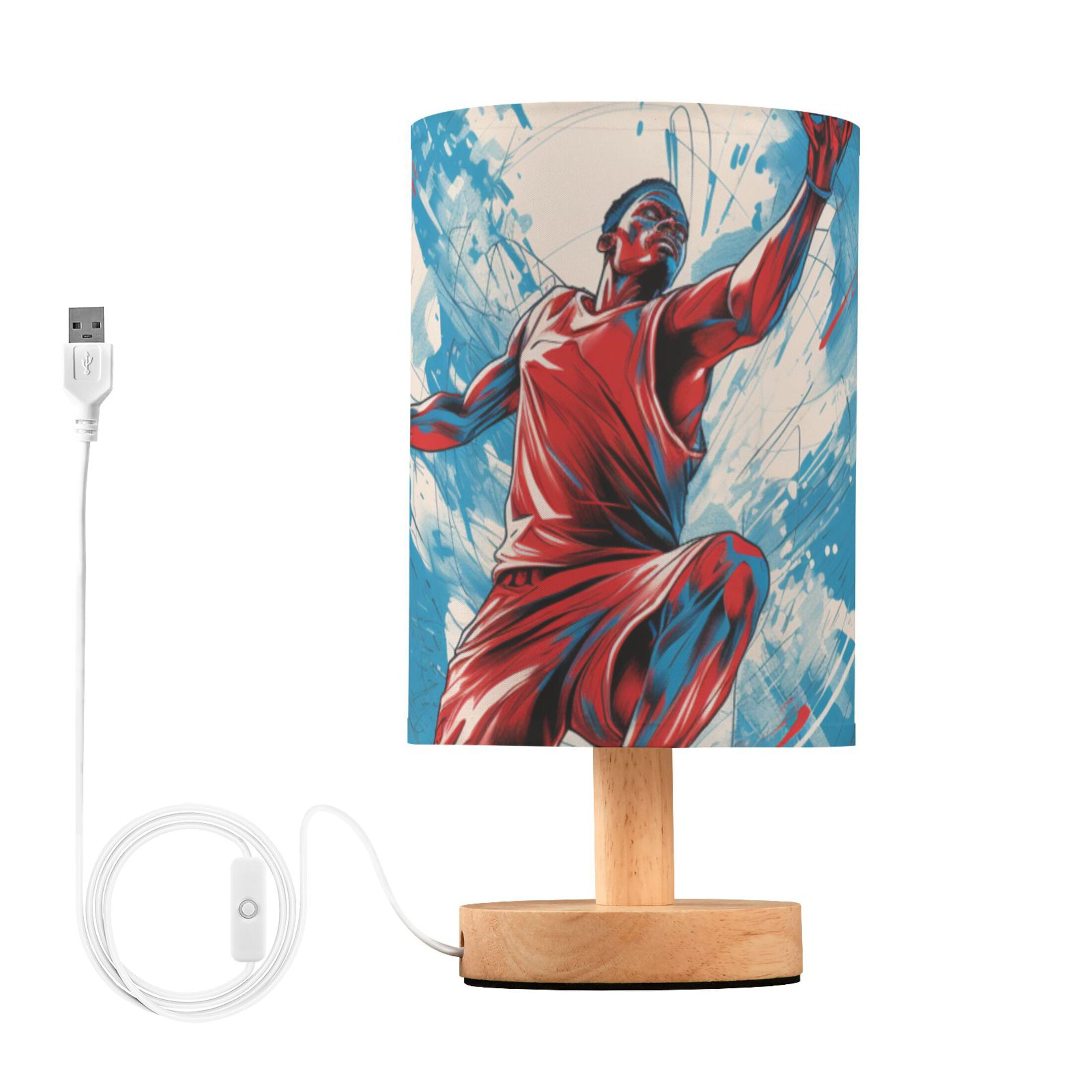 Basketball Player Slam Dunk Bedside Desk Lamp LED Table Nightstand ...