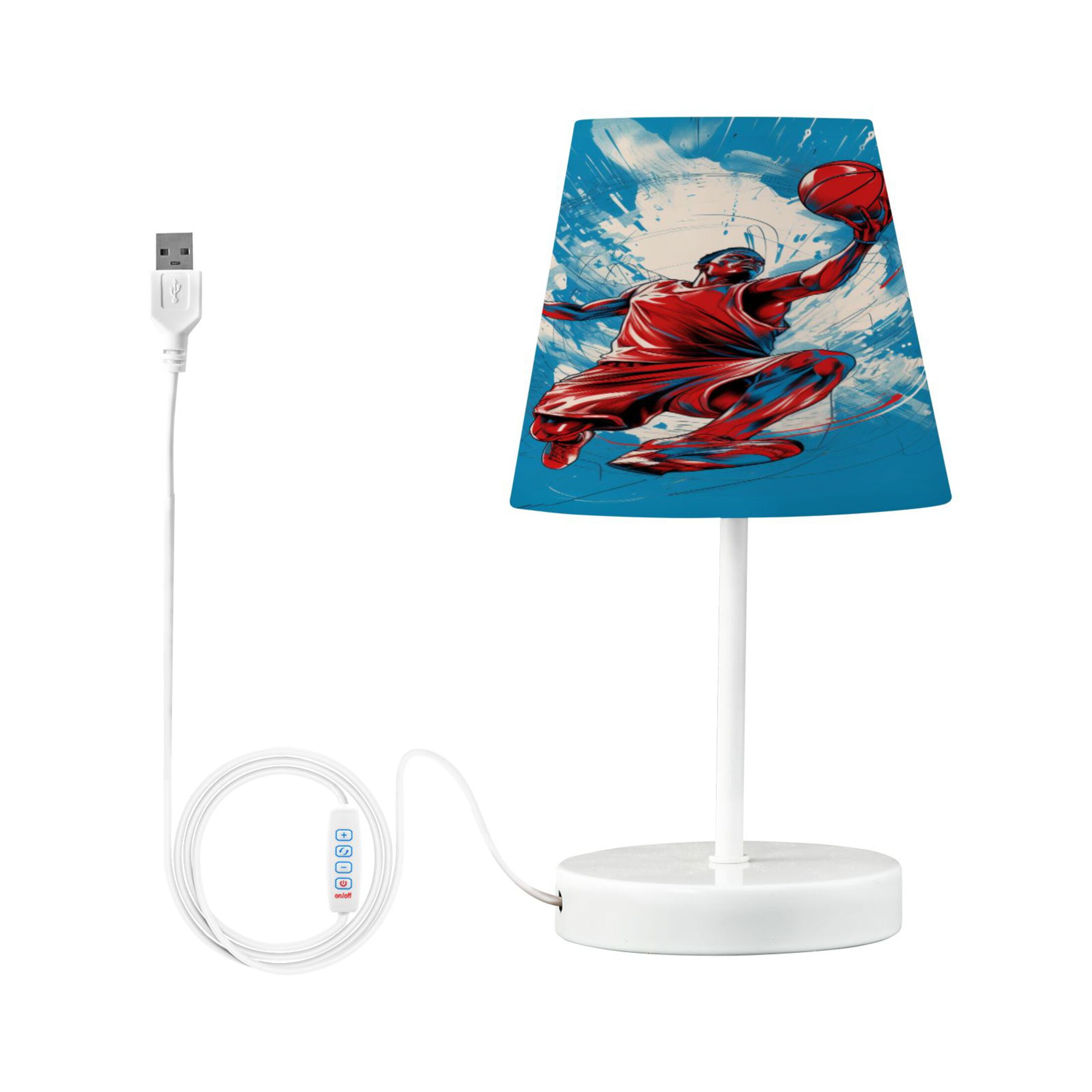 Basketball Player Slam Dunk Desk Lamp LED Table Nightstand Lamps with 3 ...