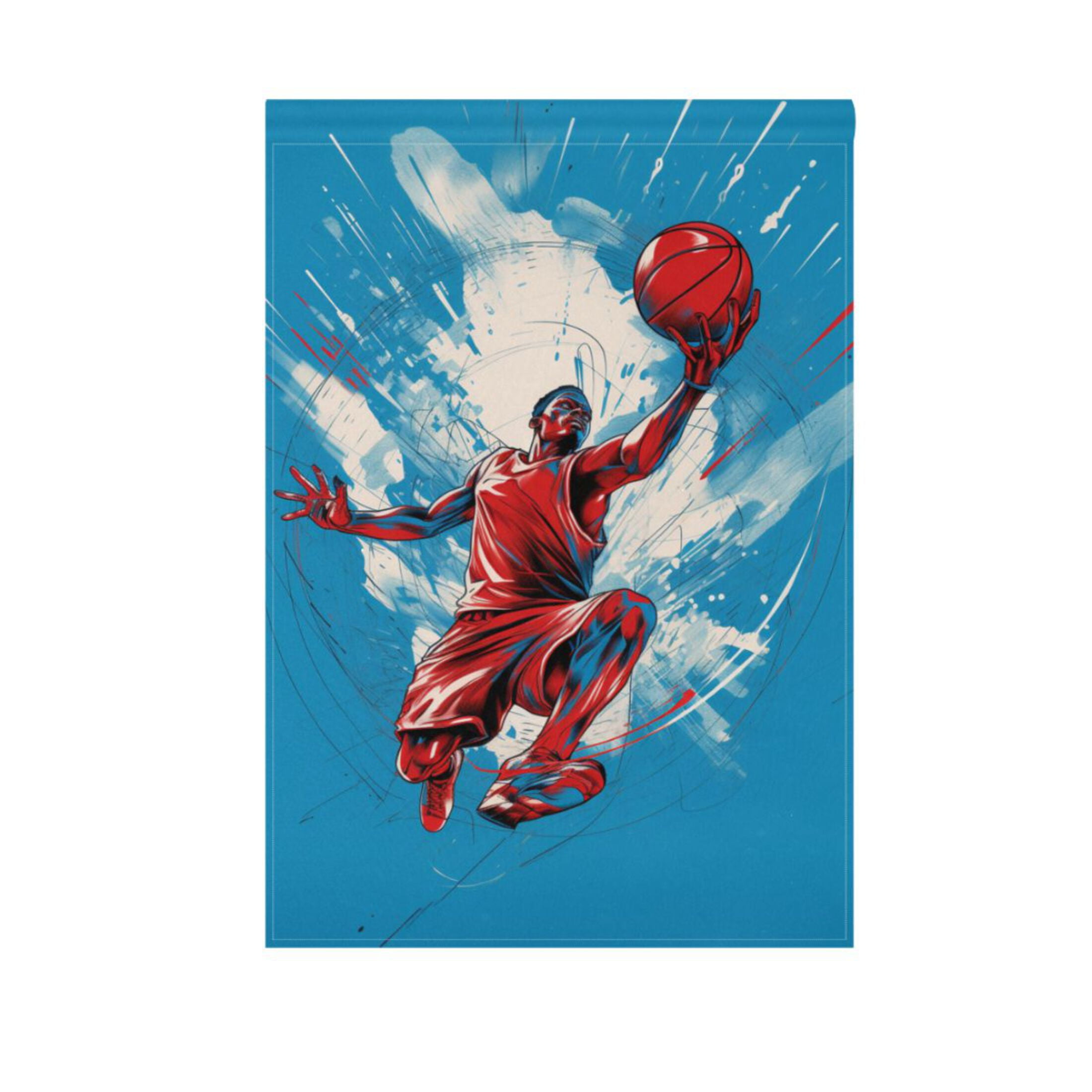 Basketball Player Slam Dunk Garden Flag 28"x40" Double-Sided Yard Flags ...