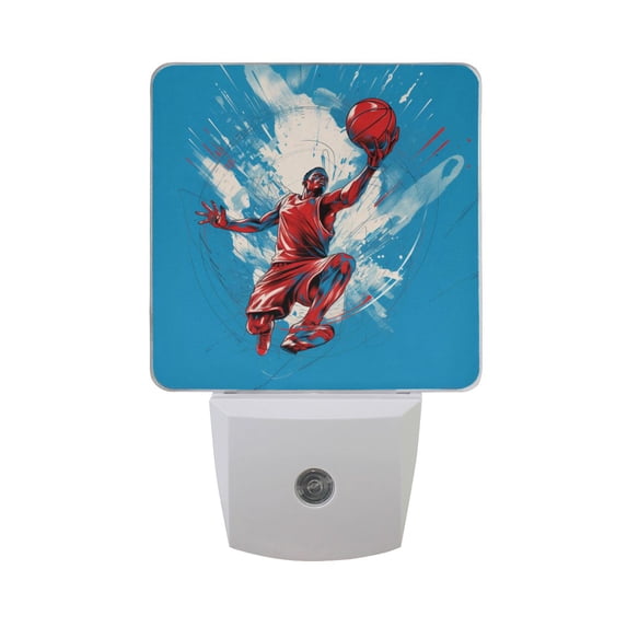 Basketball Player Slam Dunk Night Light 2 Pack LED Nightlight Plug into ...
