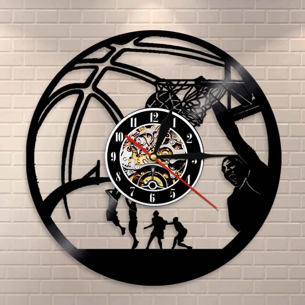 Basketball Player Slam Dunk One Handed Jam Vinyl Wall Clock,Vinyl ...