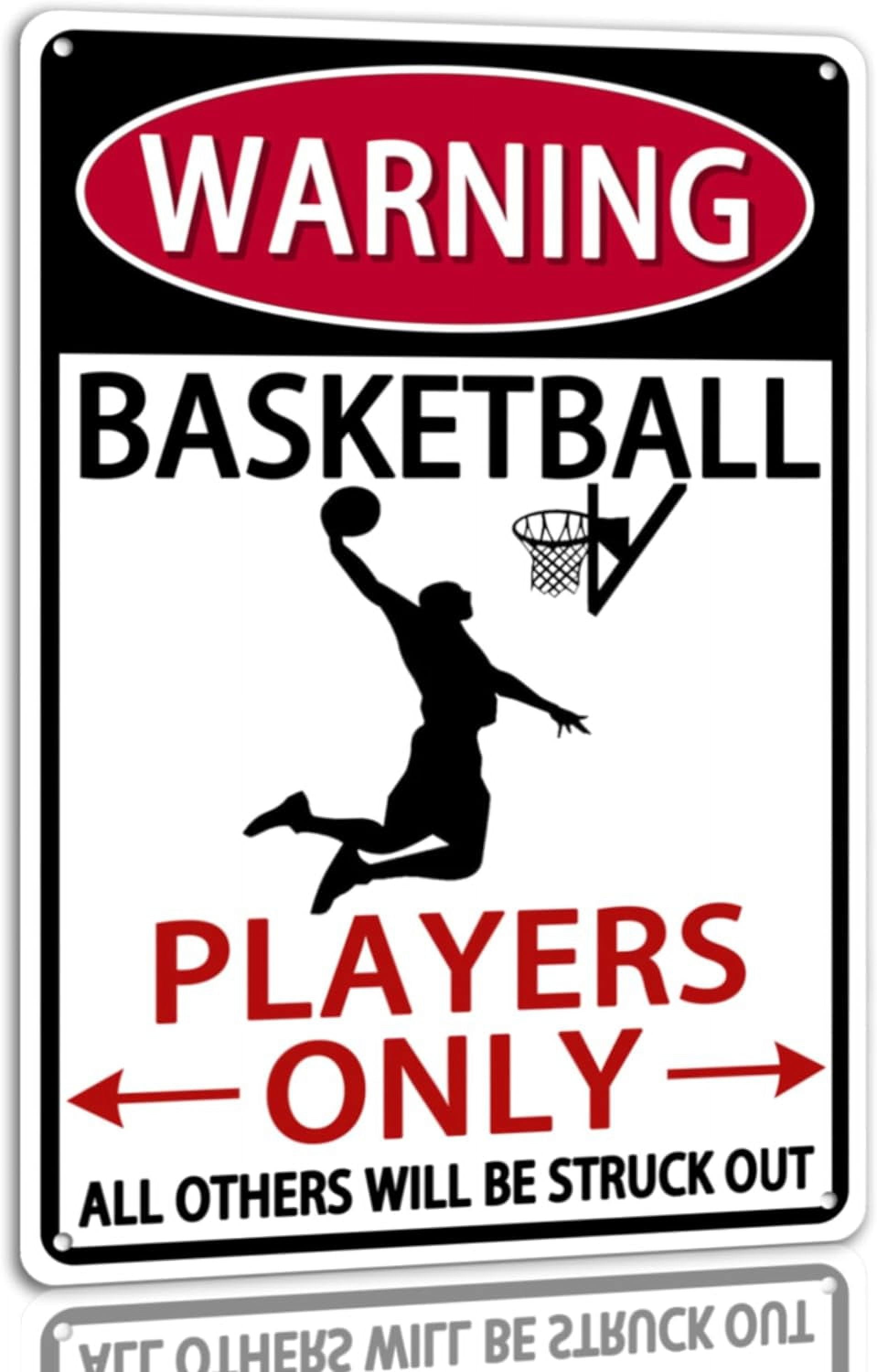 Basketball Players Only Tin Sign Warning Vintage Metal Signs Funny ...