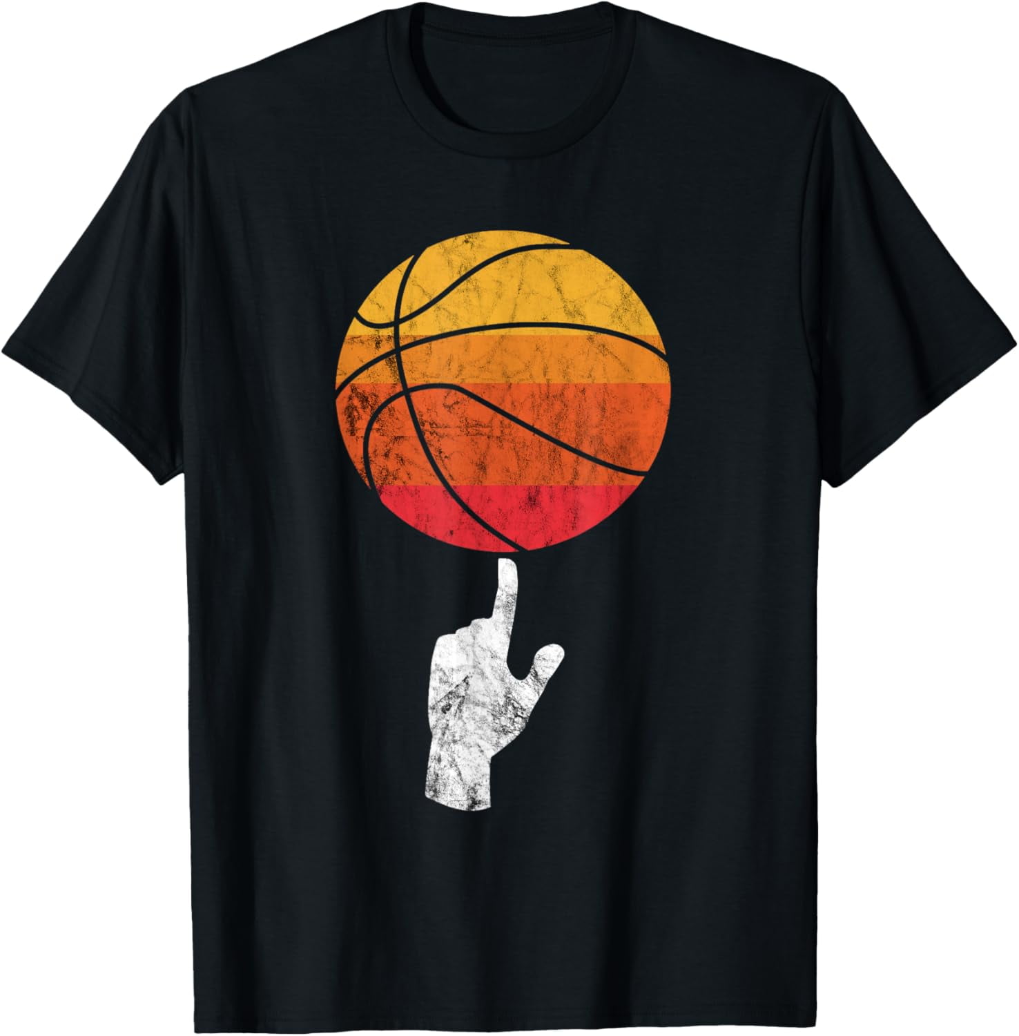 Basketball Playing Basketball Sports Vintage Retro Sunset T-Shirt ...
